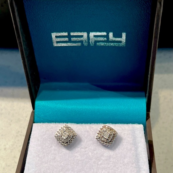 Effy | Jewelry | Effy Sterling Silver Diamond Earrings 1tw Nwt | Poshmark